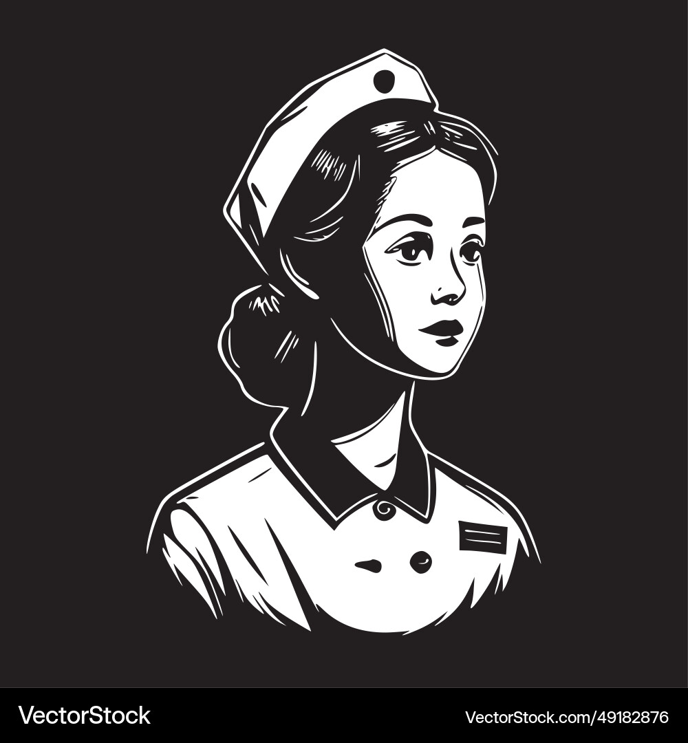 Nurse - minimalist and simple silhouette Vector Image