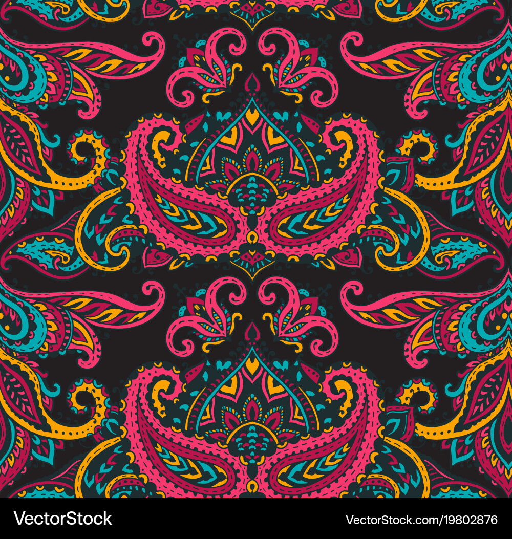 Seamless pattern with henna mehndi floral Vector Image