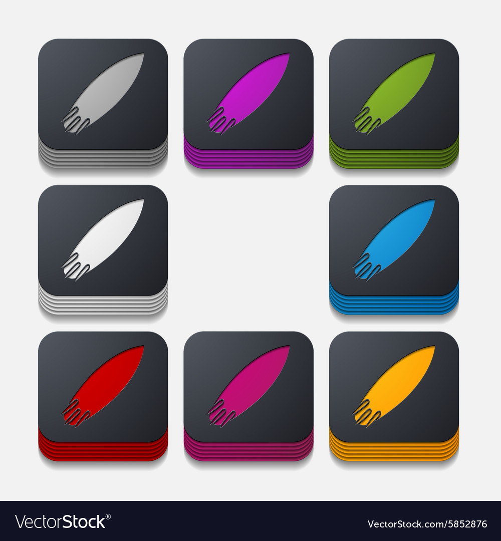 Square button surfing Royalty Free Vector Image