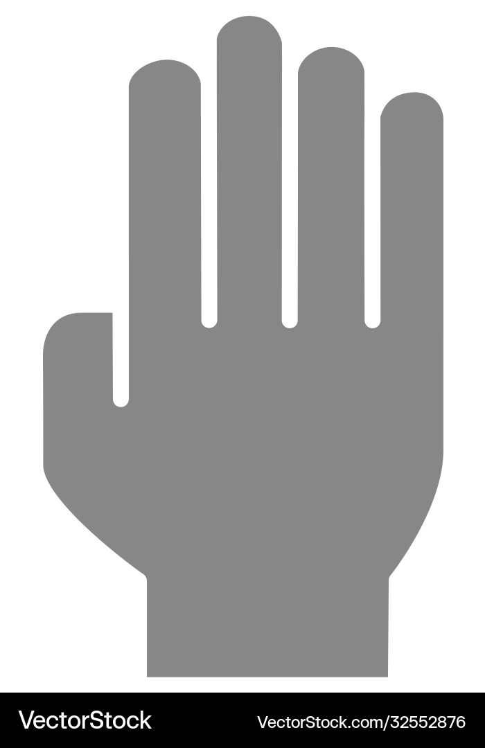 Three fingers up gray icon oath victory gesture Vector Image