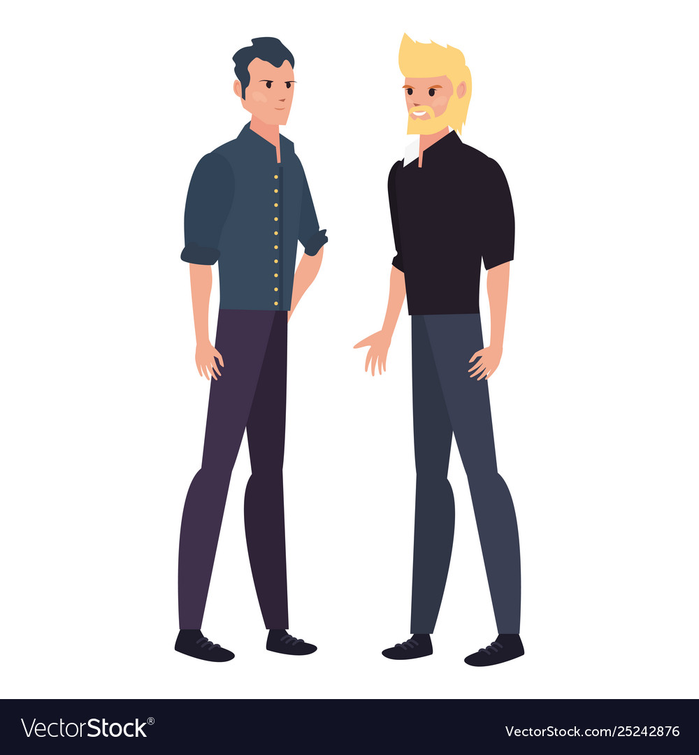 Two men characters Royalty Free Vector Image - VectorStock