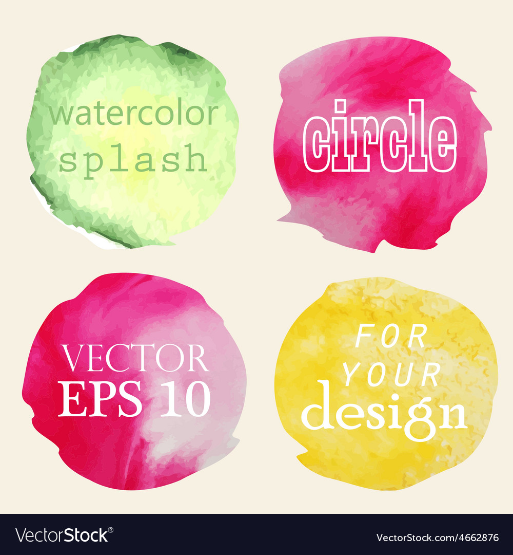 Watercolor hand painted circles Royalty Free Vector Image