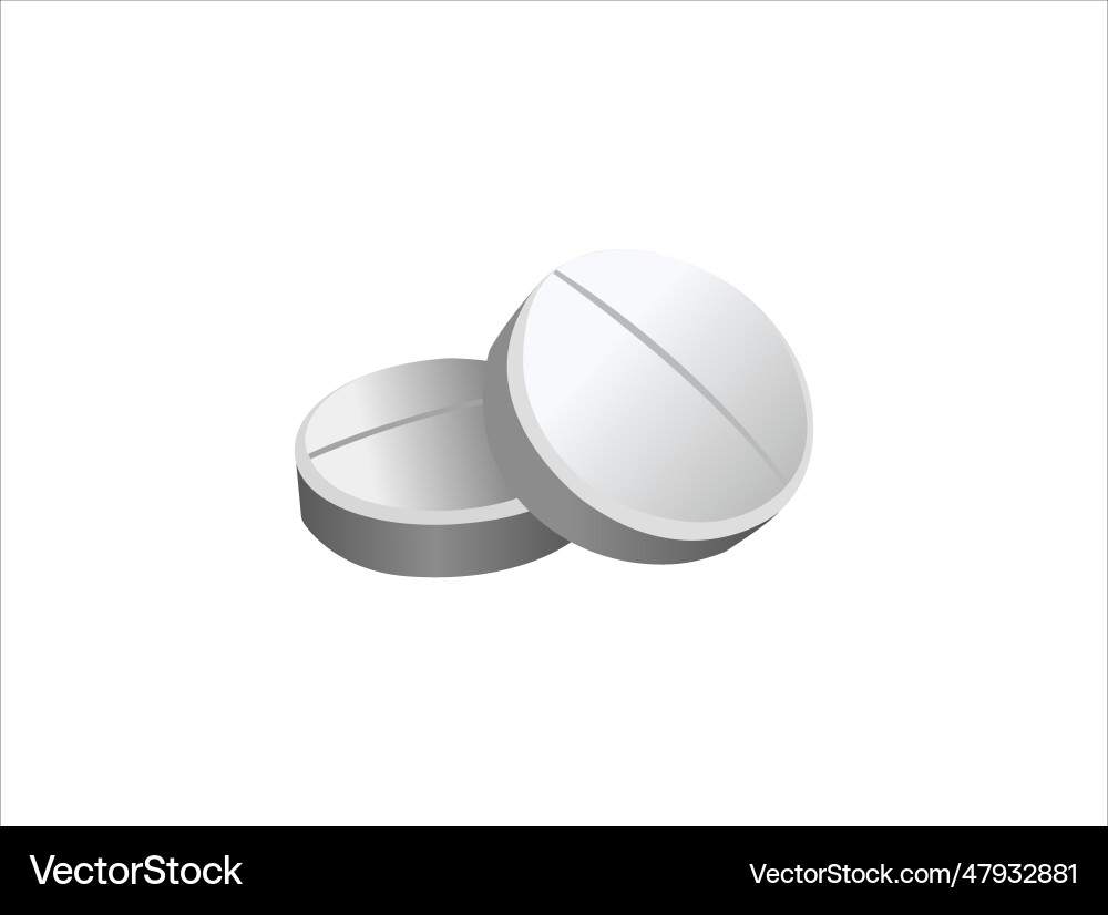 3d realistic white medical pill icon Royalty Free Vector