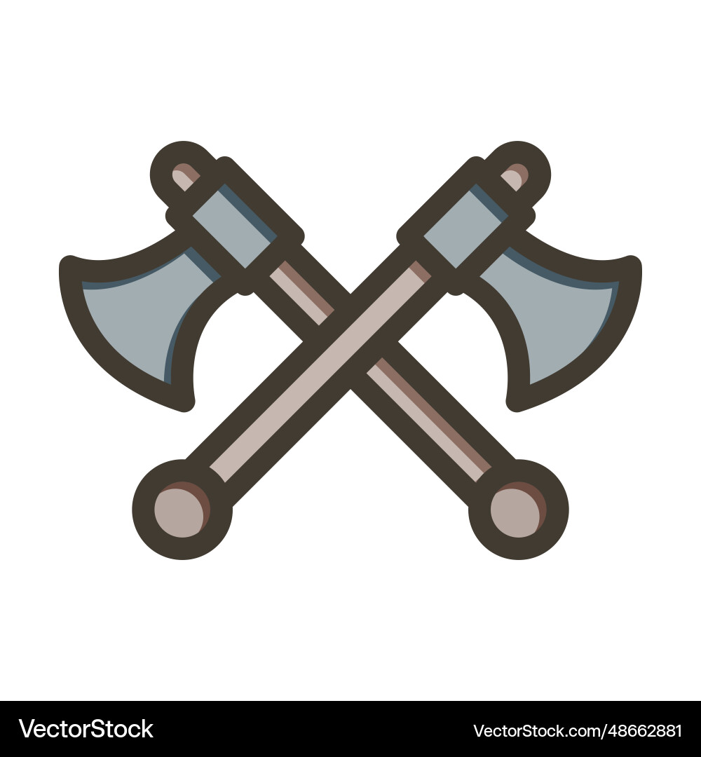 Axe thick line filled colors icon for personal Vector Image