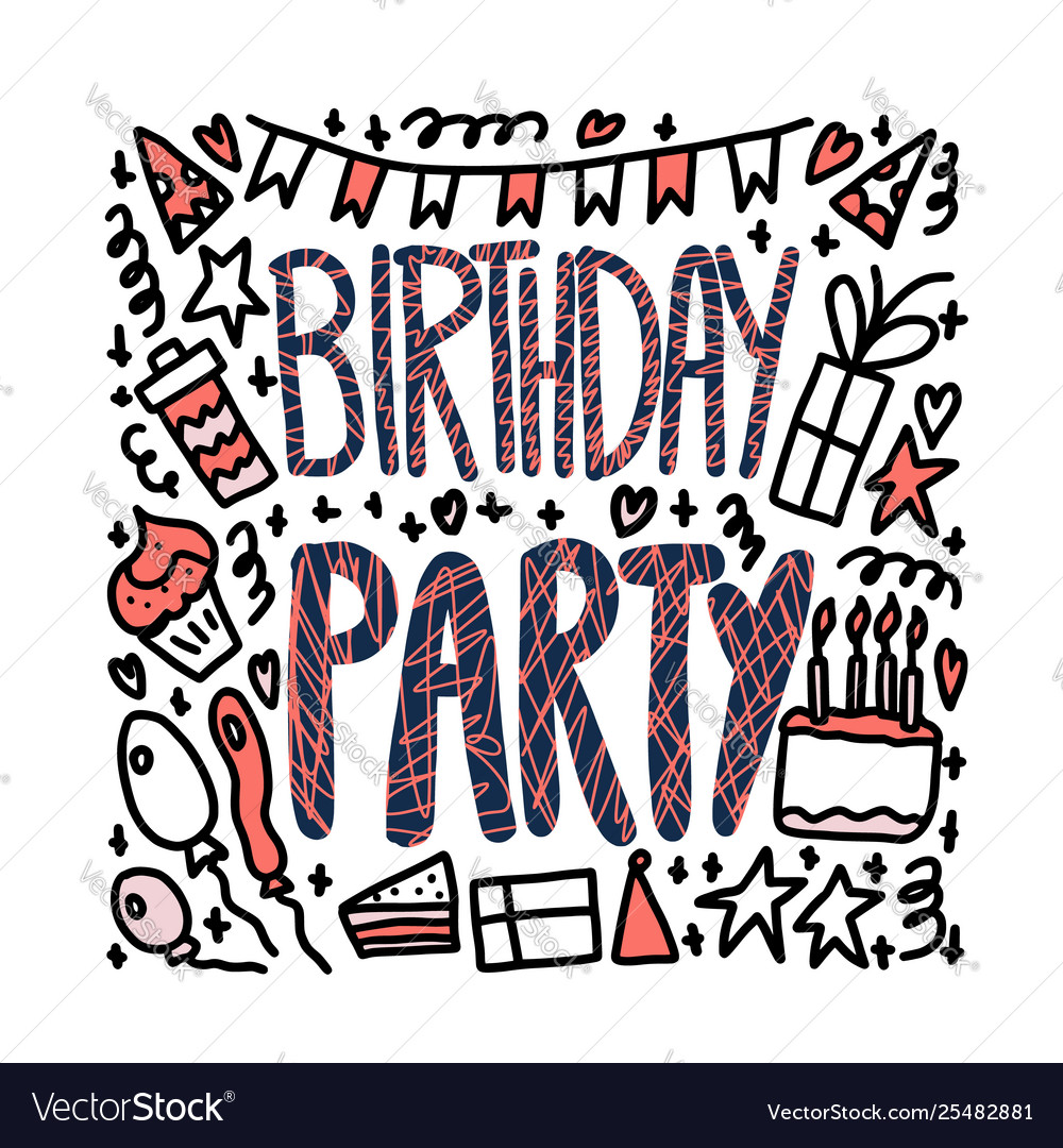 Birthday Party Poster Design Royalty Free Vector Image