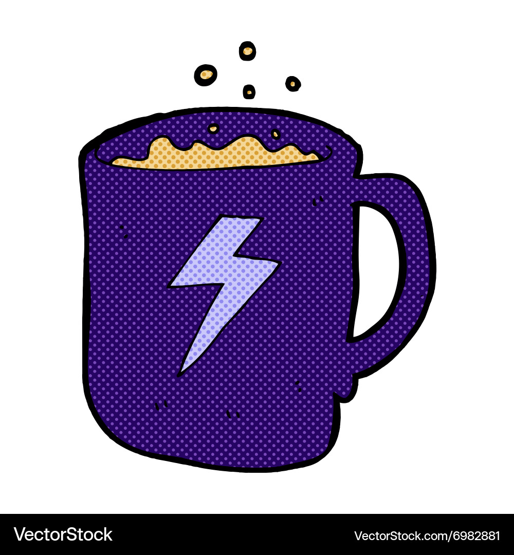 Comic cartoon coffee mug Royalty Free Vector Image
