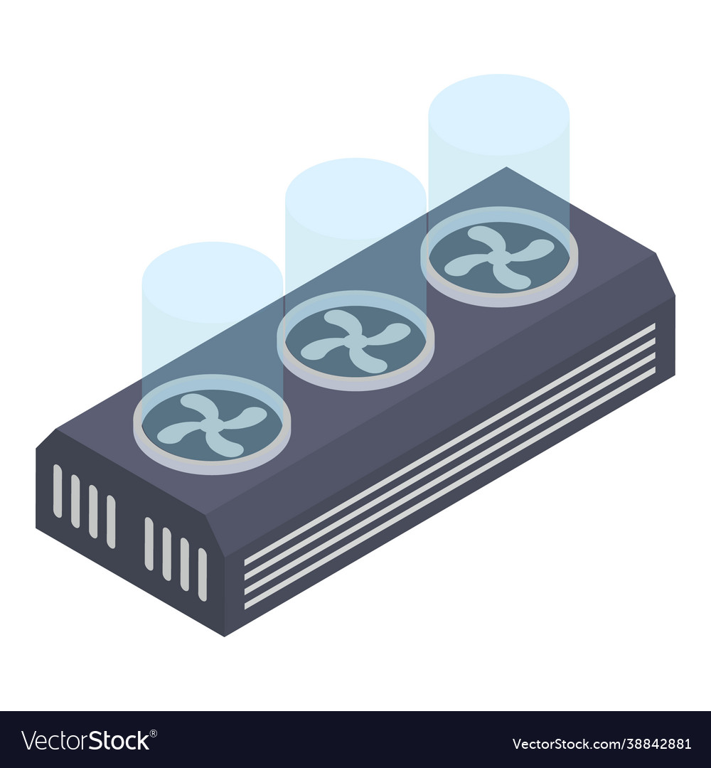 Isometric processor fan Royalty Free Vector Image