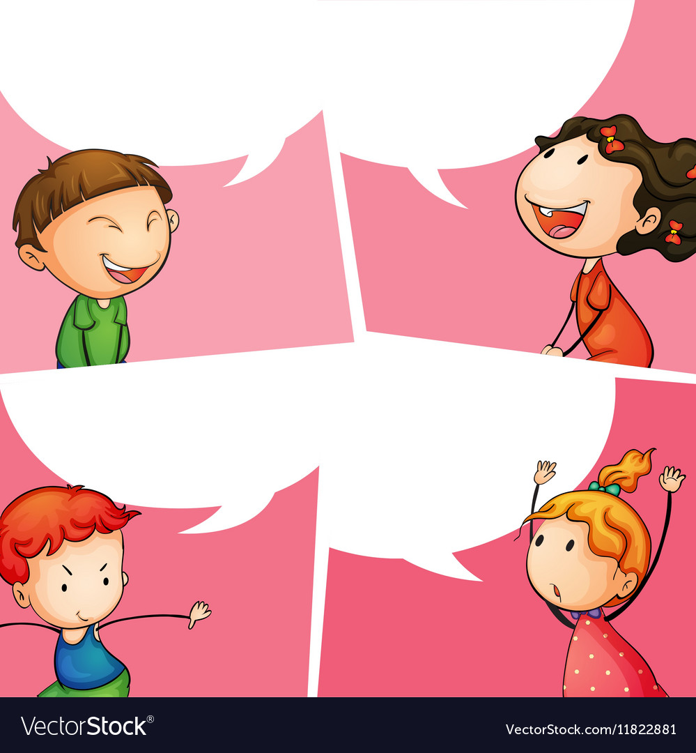 Label design with boys and girls Royalty Free Vector Image