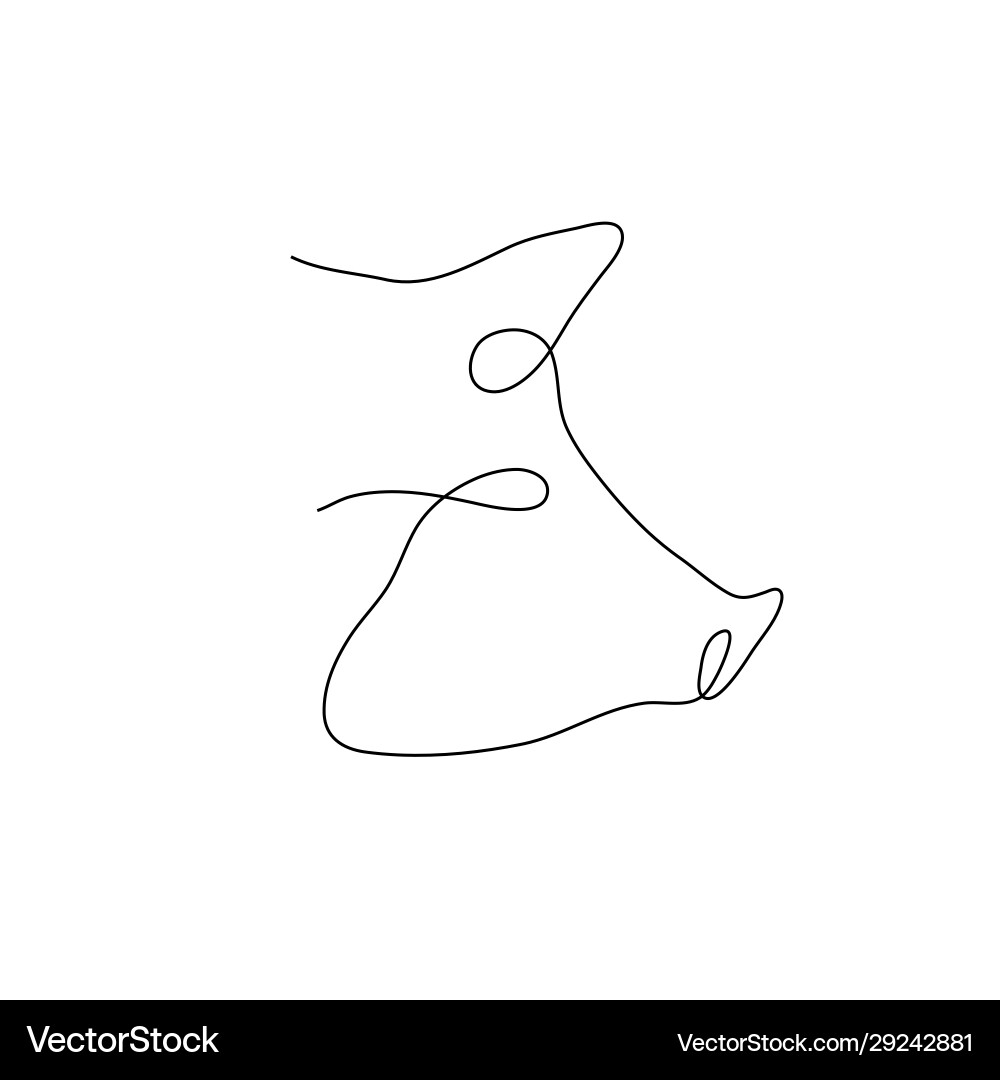 One line pig head design silhouette logo Vector Image