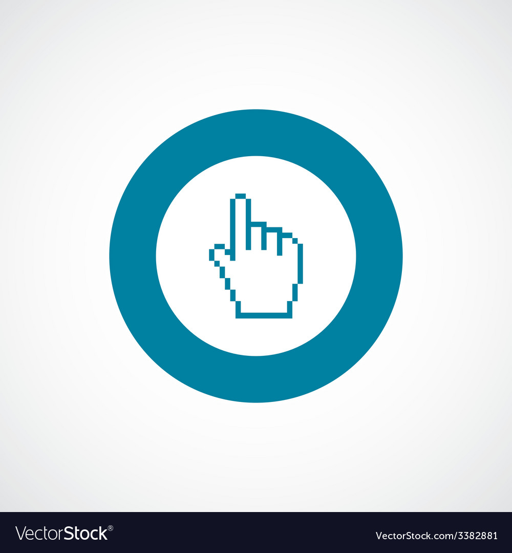 Pointer pixel cursor bold blue border circle icon Vector Image