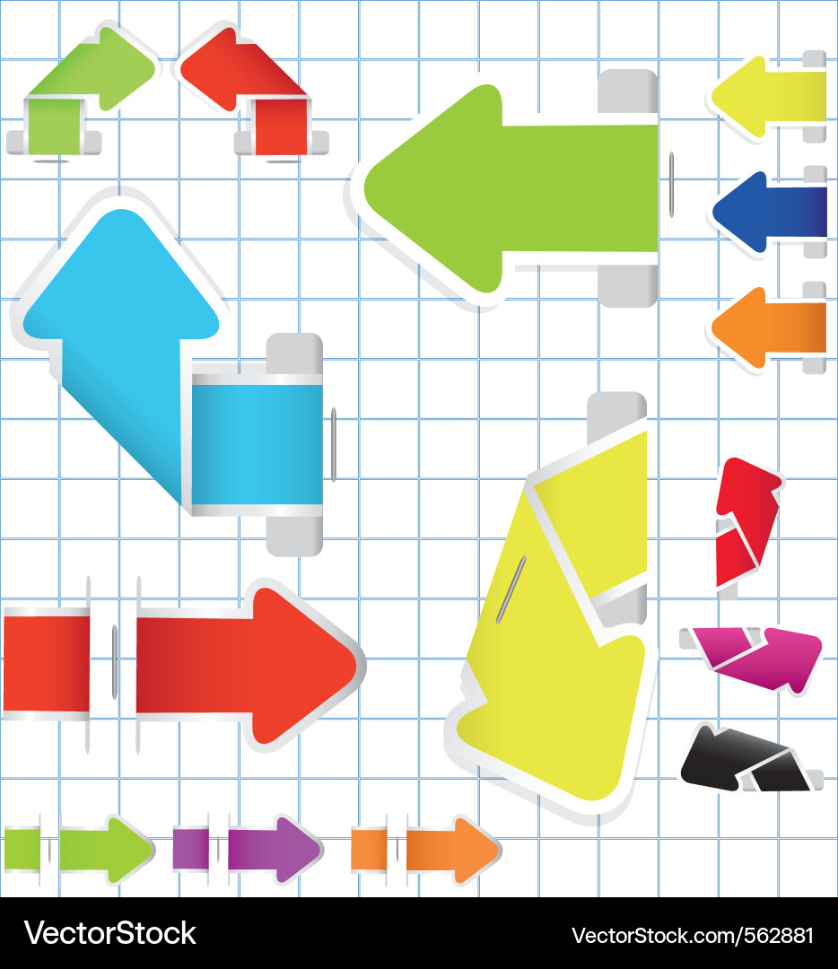 Set of arrow and sticker Royalty Free Vector Image