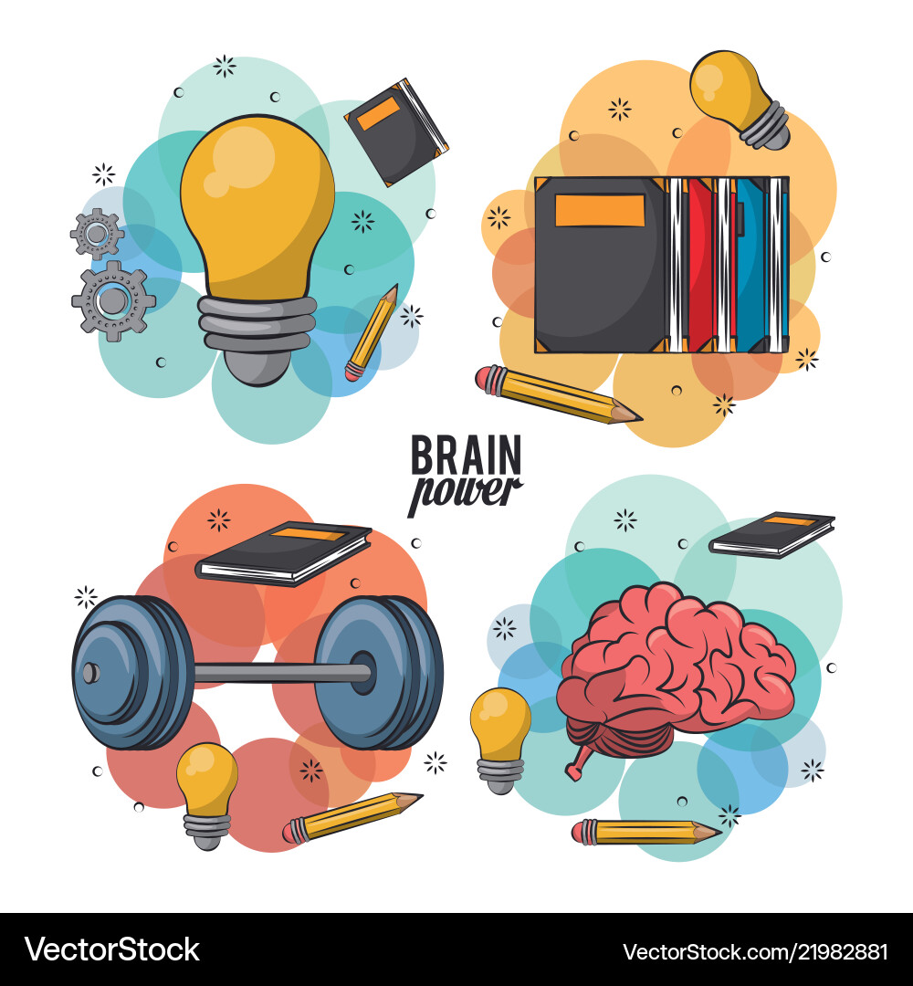 Set of brain icons Royalty Free Vector Image - VectorStock