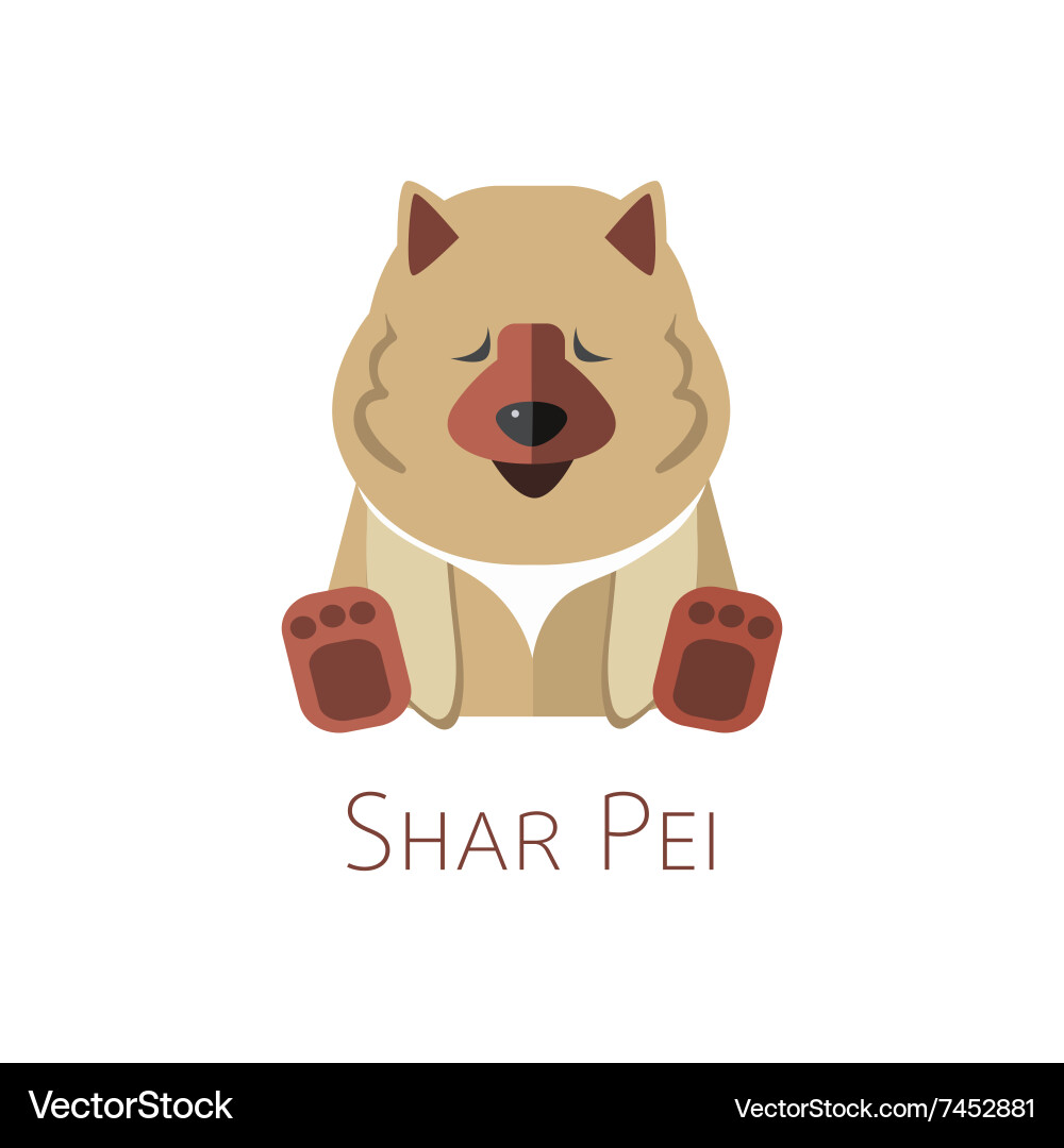 Shar Pei Funny cartoon character Royalty Free Vector Image