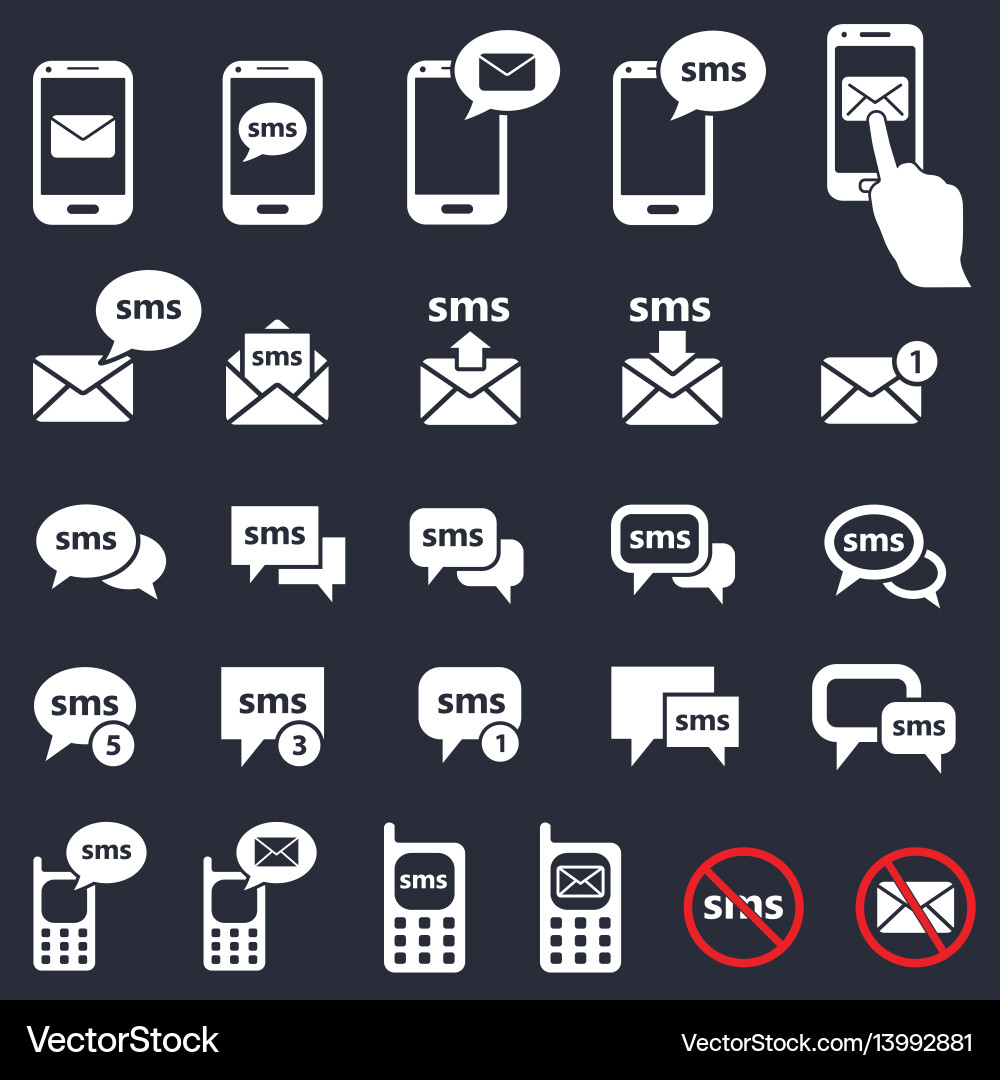 Sms and mail icons smartphone and speech bubbles Vector Image