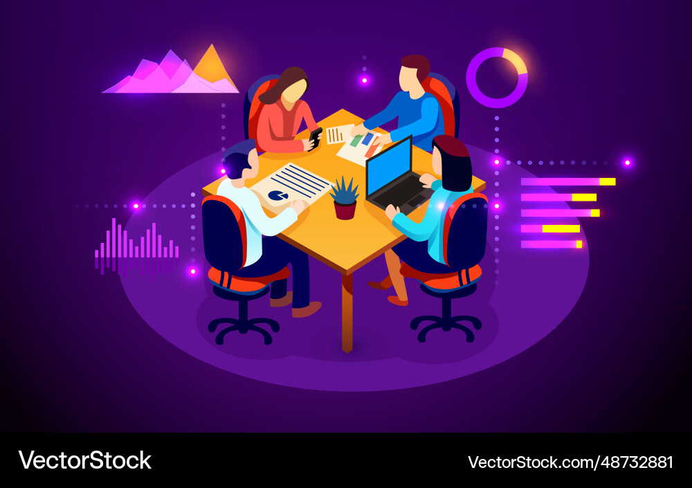 Teamwork website banner template business team Vector Image