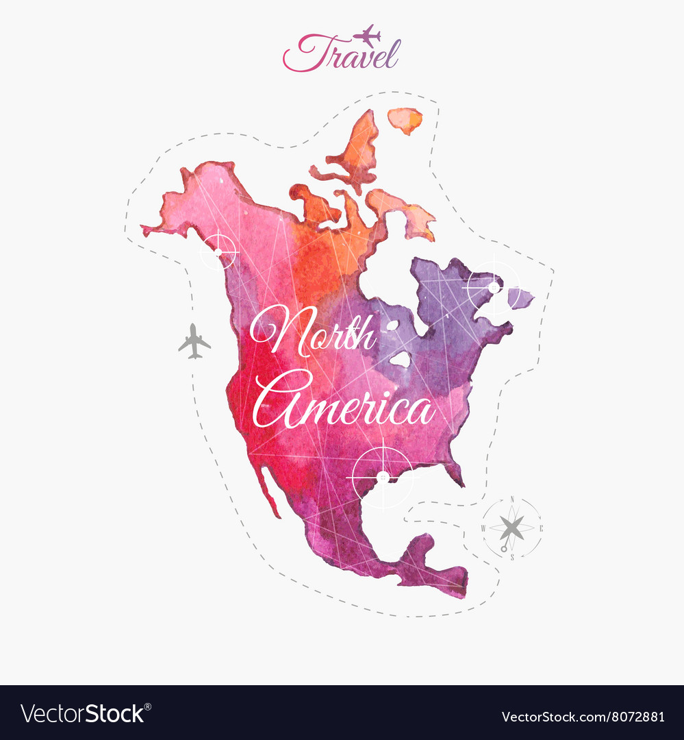 Travel around the world north america watercolor Vector Image