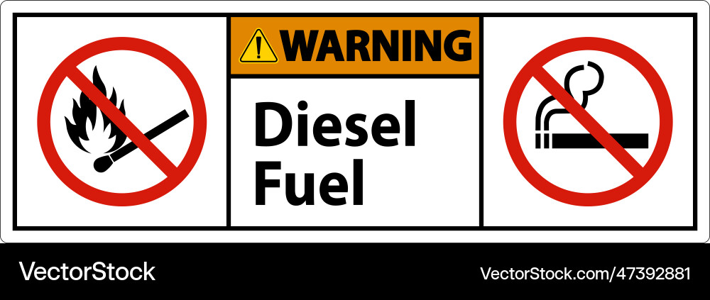 Warning sign diesel fuel on white background Vector Image