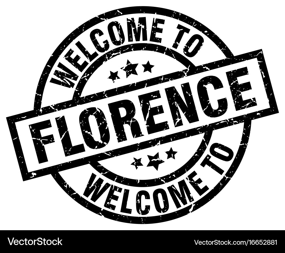 Welcome to florence black stamp Royalty Free Vector Image