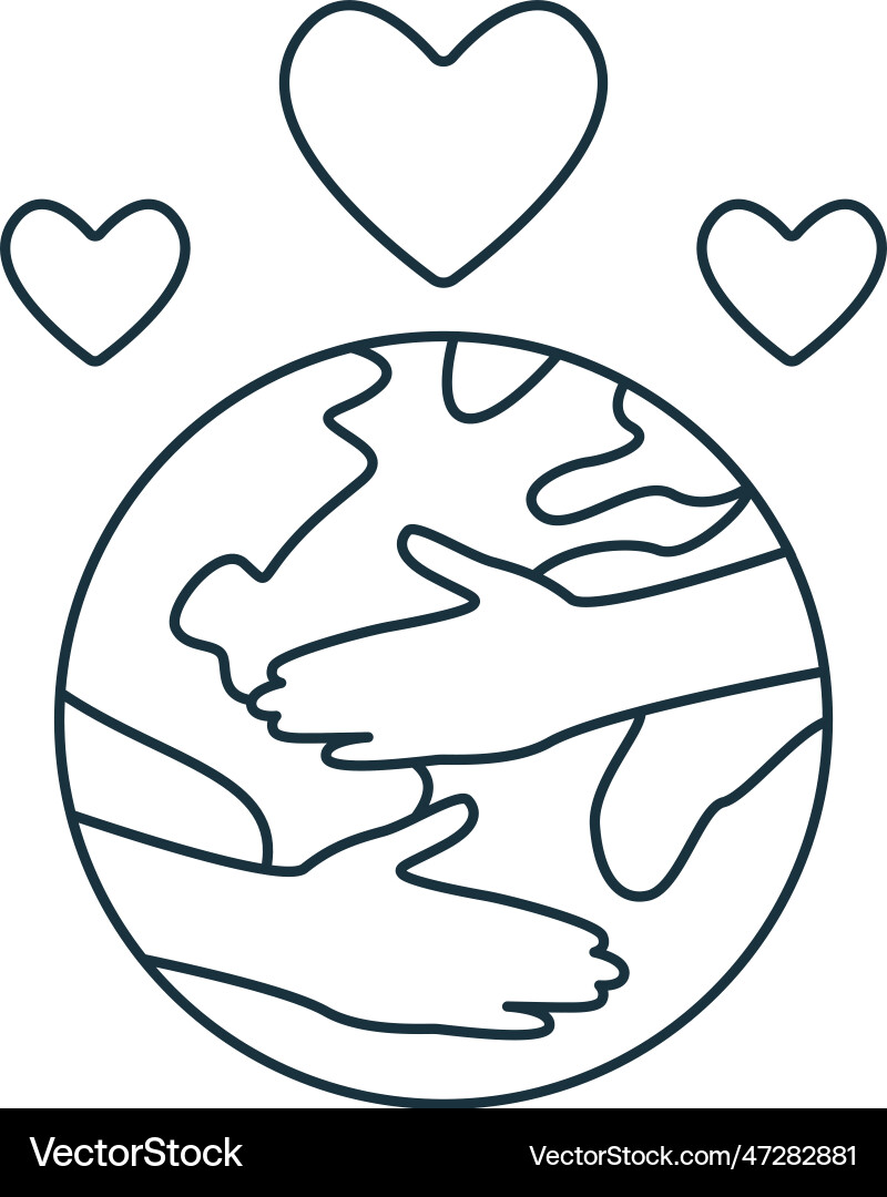 World embracing icon monochrome simple sign from Vector Image