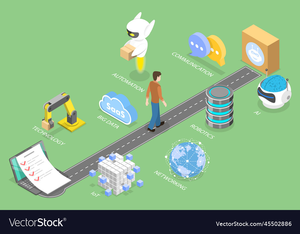 3d Isometric Flat Conceptual Royalty Free Vector Image