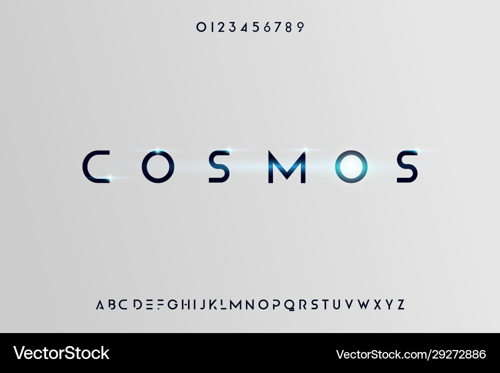 Alphabet font futuristic digital space typography Vector Image