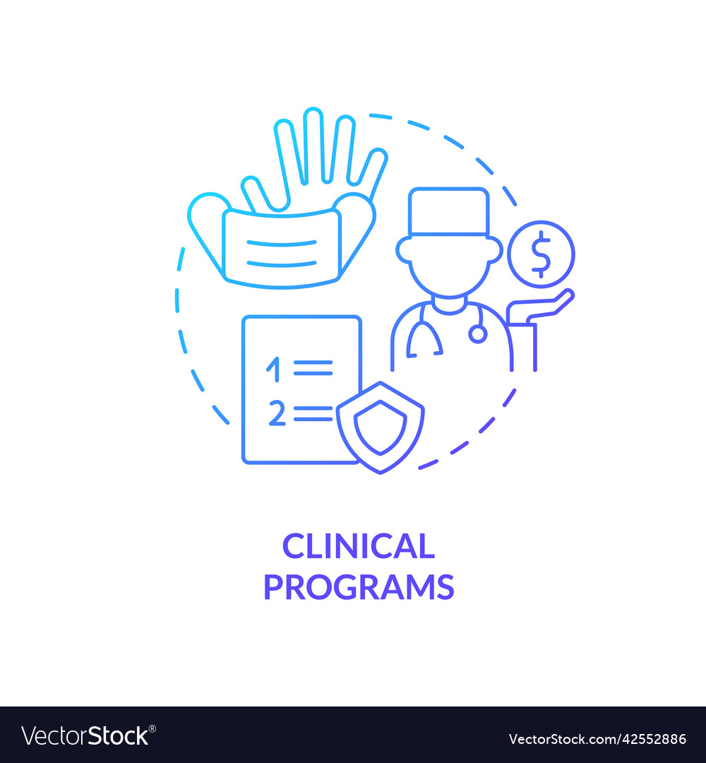 Clinical programs blue gradient concept icon Vector Image