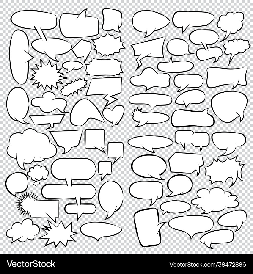 Comic bubble speech balloons cartoon Royalty Free Vector