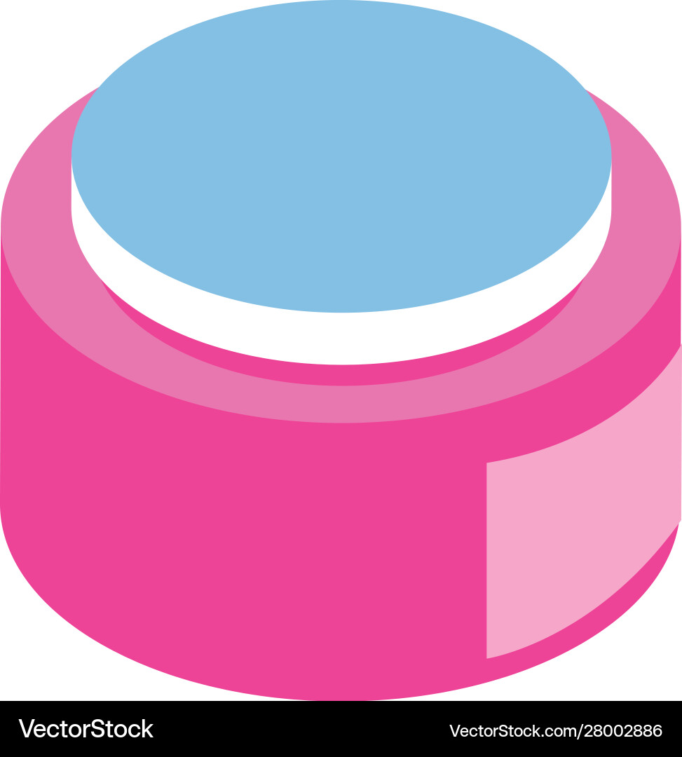 Cream pot makeup product isolated icon Royalty Free Vector