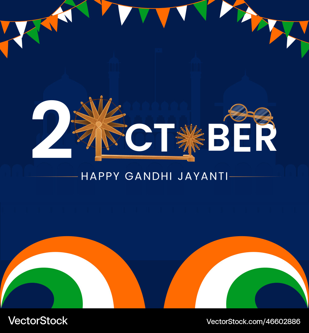 Creative gandhi jayanti 2nd october banner design Vector Image