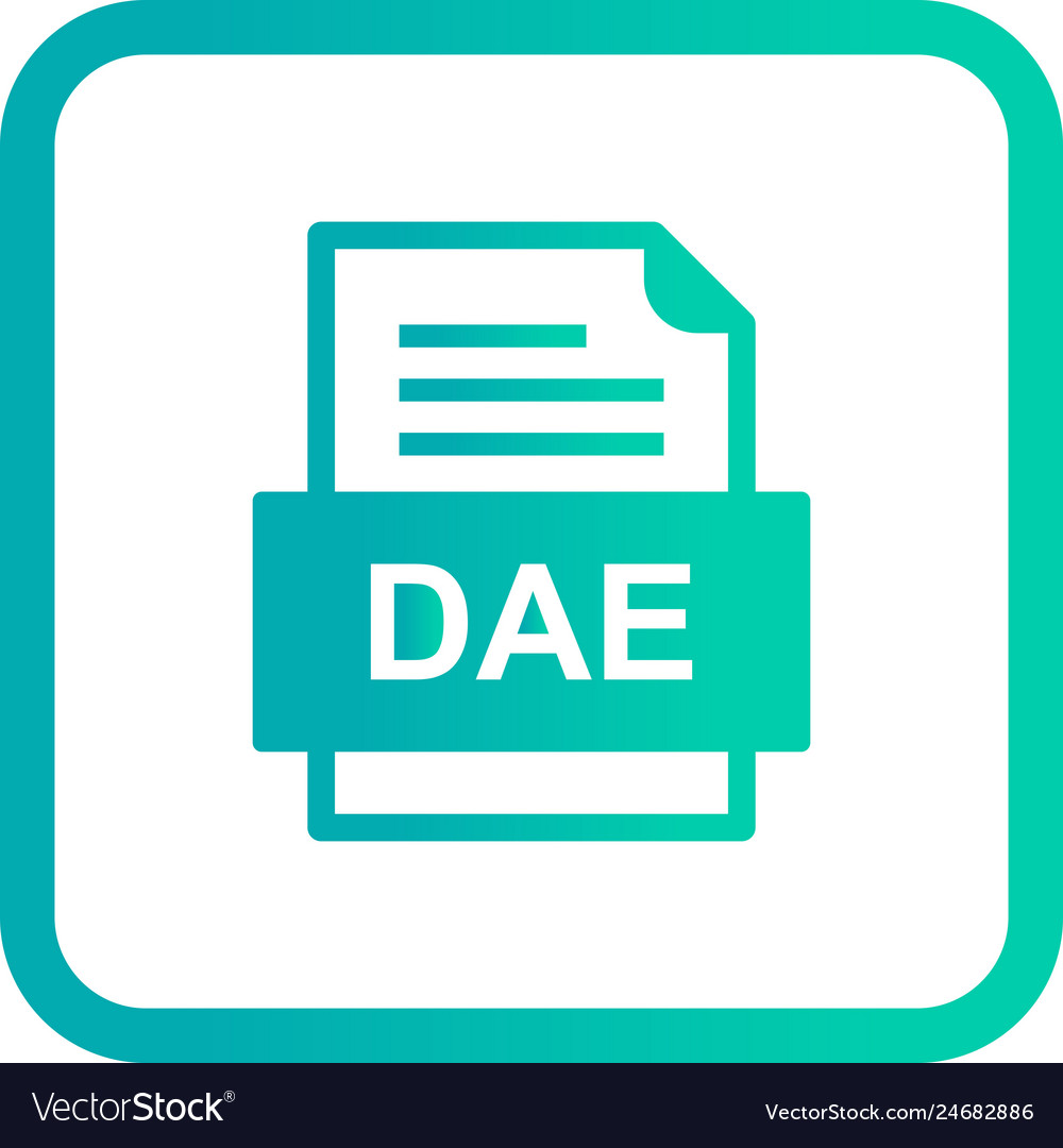 Dae file document icon Royalty Free Vector Image
