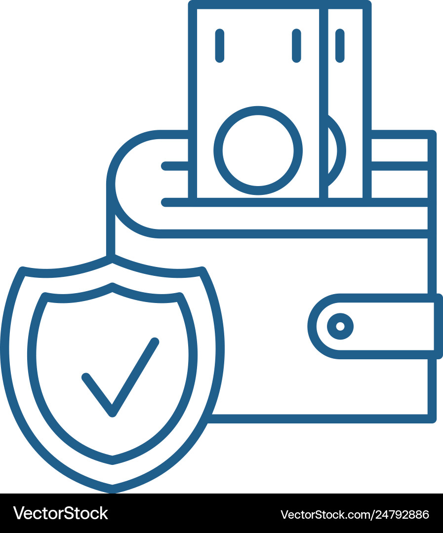 Deposit insurance line icon concept Royalty Free Vector