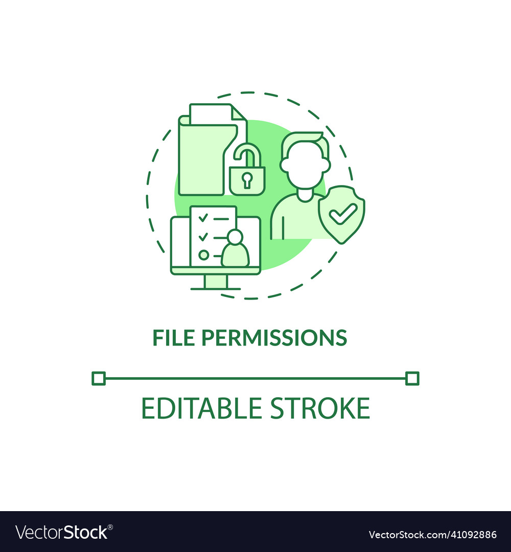 File permissions green concept icon Royalty Free Vector File permissions green concept icon Royalty Free Vector