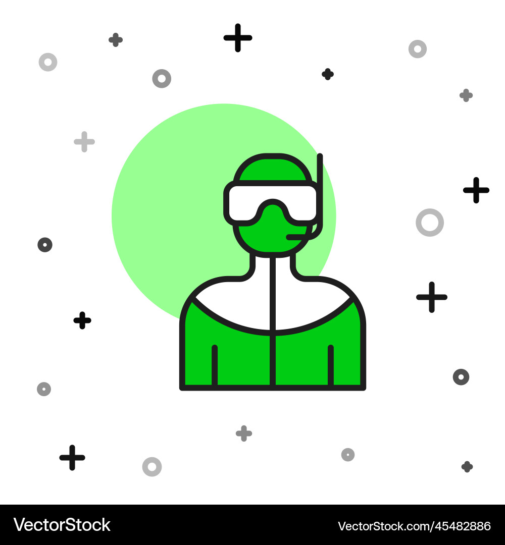 Filled outline wetsuit for scuba diving icon Vector Image