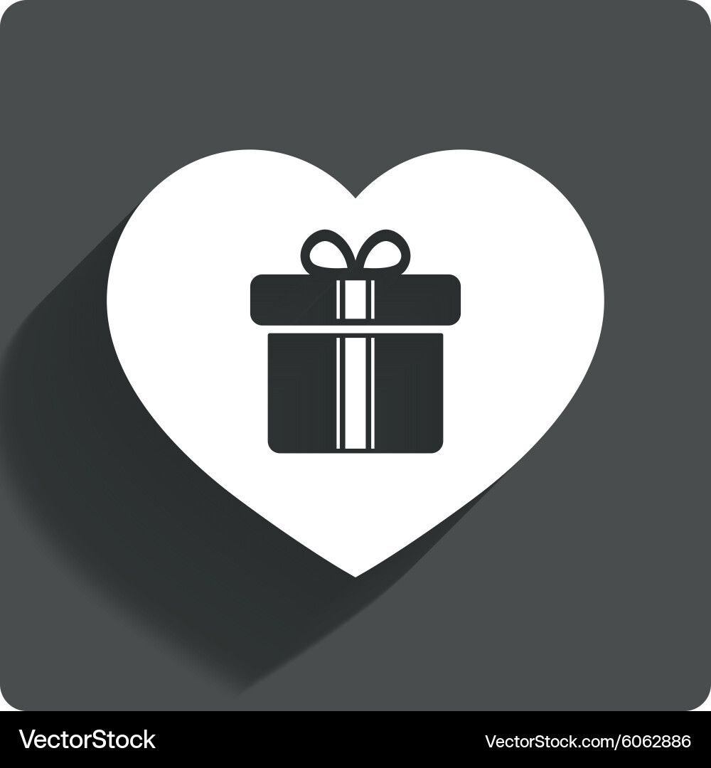 Gift box sign icon love present symbol Royalty Free Vector