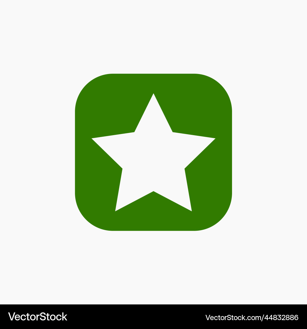 Green star icon star on curved square Royalty Free Vector