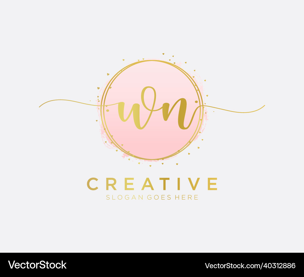 Initial wn feminine logo usable for nature salon Vector Image