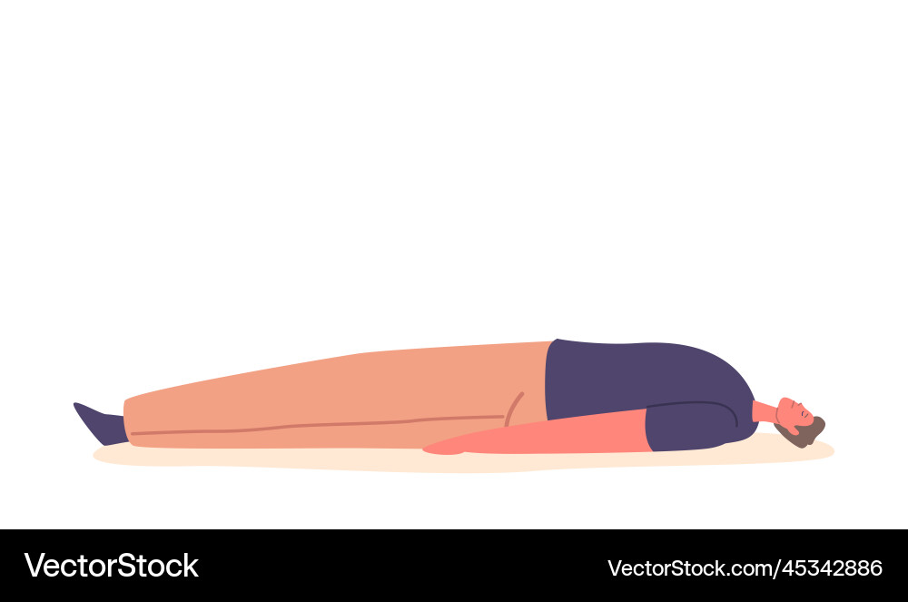 Male character lying on ground isolated white Vector Image
