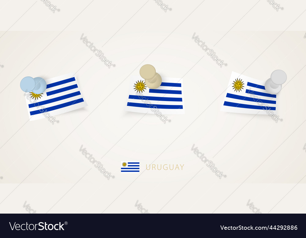 Pinned flag of uruguay in different shapes Vector Image