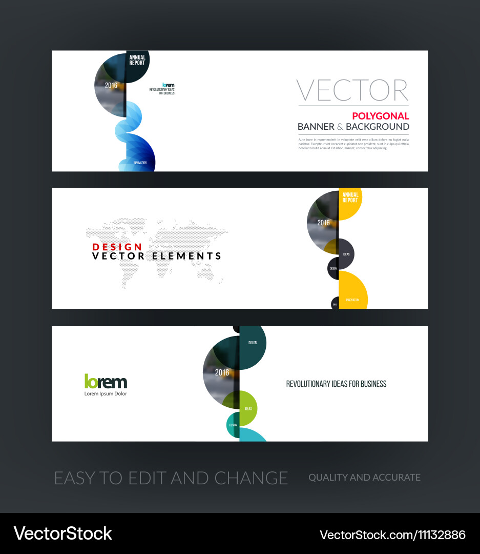 Set of modern horizontal website banners Vector Image