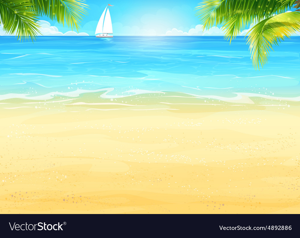 Summer beach palm trees Royalty Free Vector Image