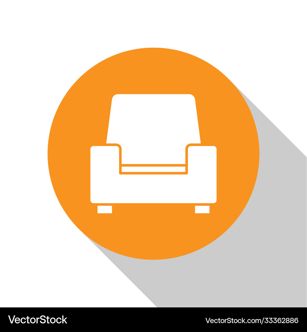 White armchair icon isolated on background Vector Image