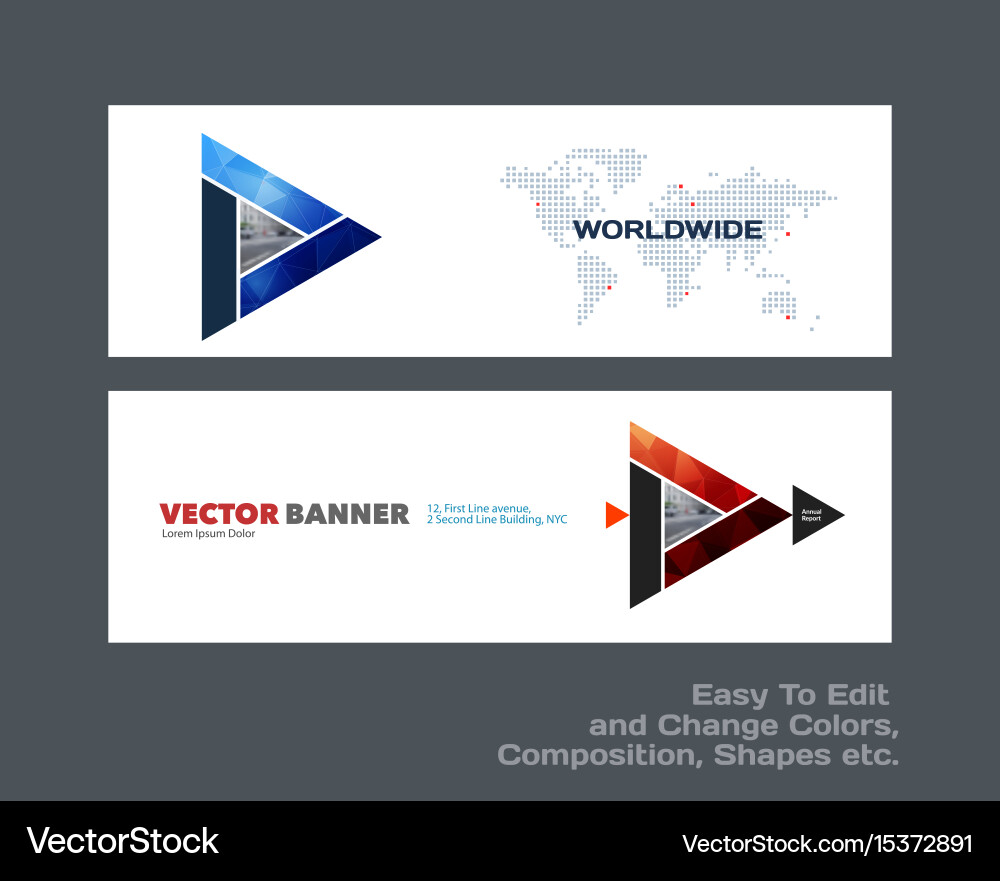 Abstract set of modern horizontal website Vector Image