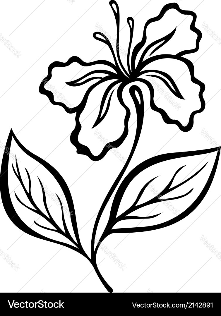 Beautiful decorative flower with leaves Royalty Free Vector