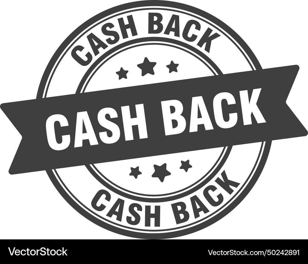 Cash back stamp label on transparent Royalty Free Vector