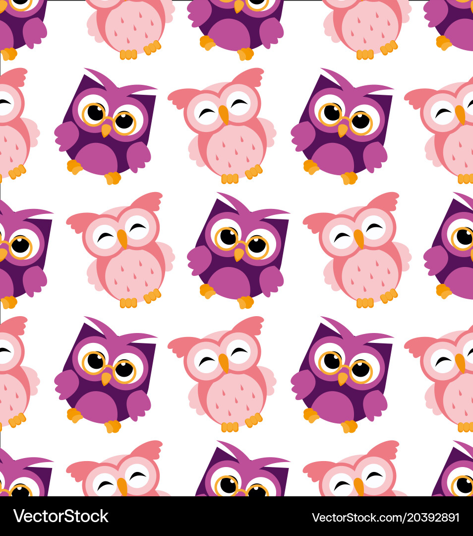 Colorful owl pattern on Royalty Free Vector Image
