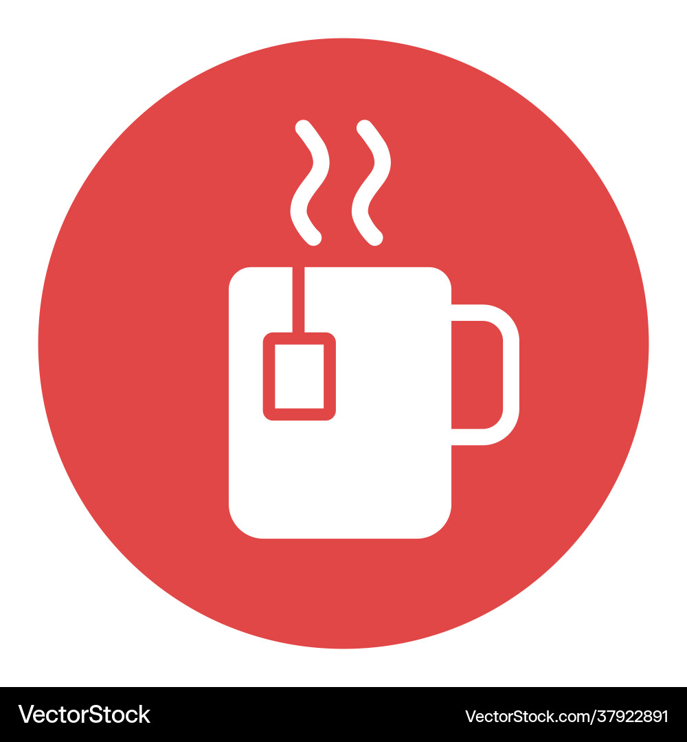 Cup coffee tea with steam glyph icon Royalty Free Vector