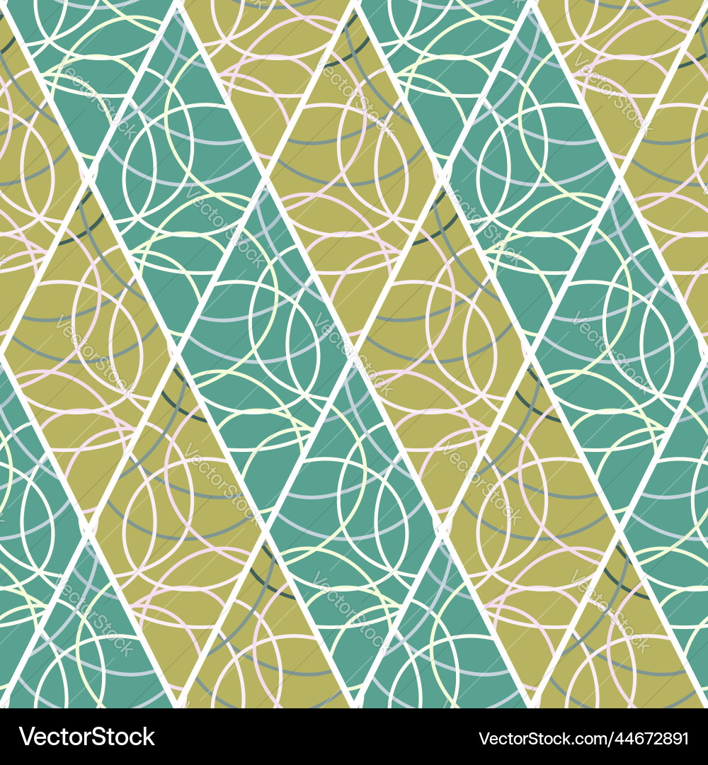 Decorative rhombus abstract lines tile ornament Vector Image