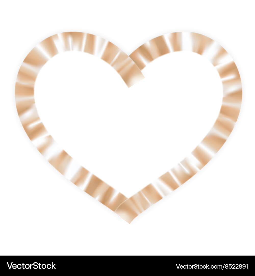Gold ribbon heart eps 10 Royalty Free Vector Image