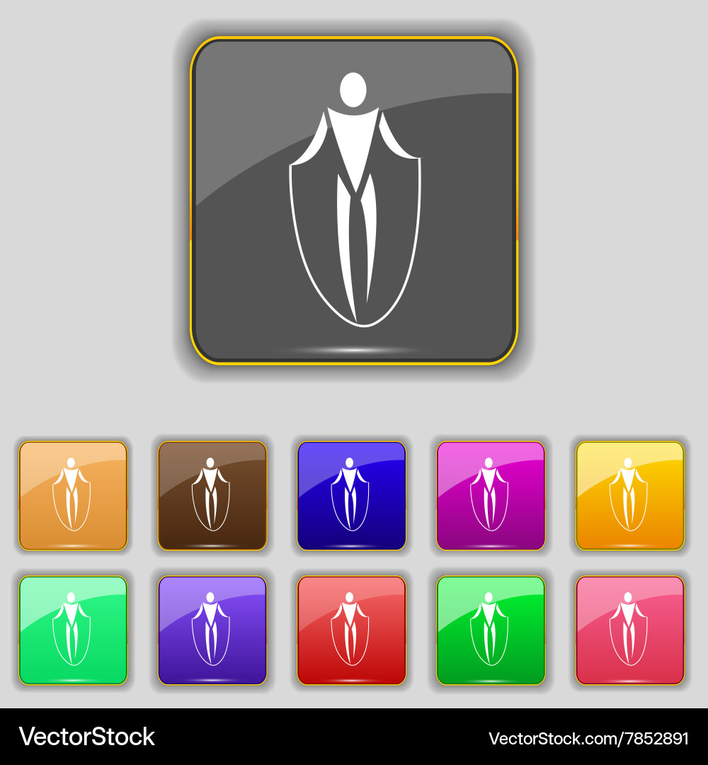 Jump rope icon sign set with eleven colored Vector Image