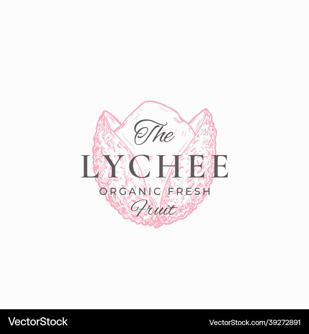 Lychee abstract sign symbol or logo Royalty Free Vector